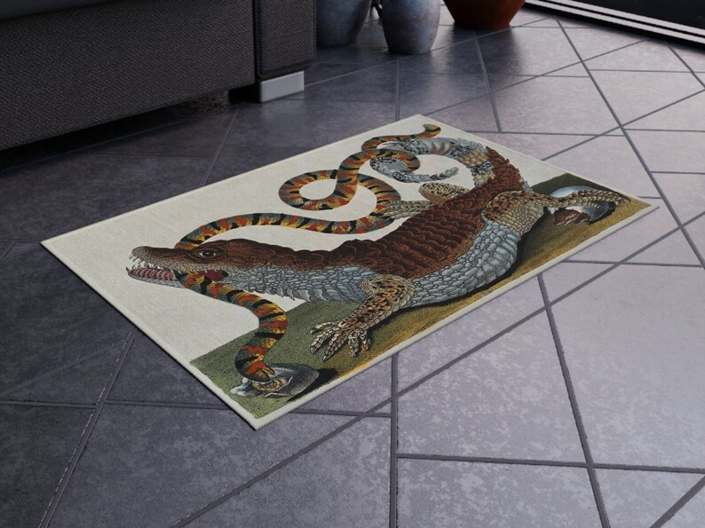 Alligator and Snake Door Mat, Cayman and Viper Welcome, Snake Indoor ...