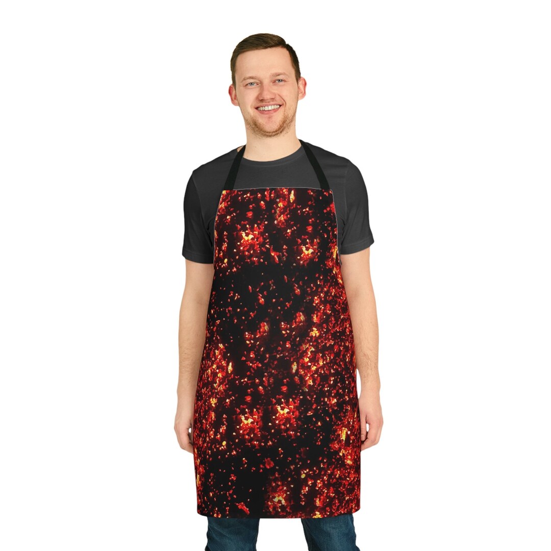 Fire BBQ Apron, Burning Embers Barbecue Grilling for Men Women BBQ ...