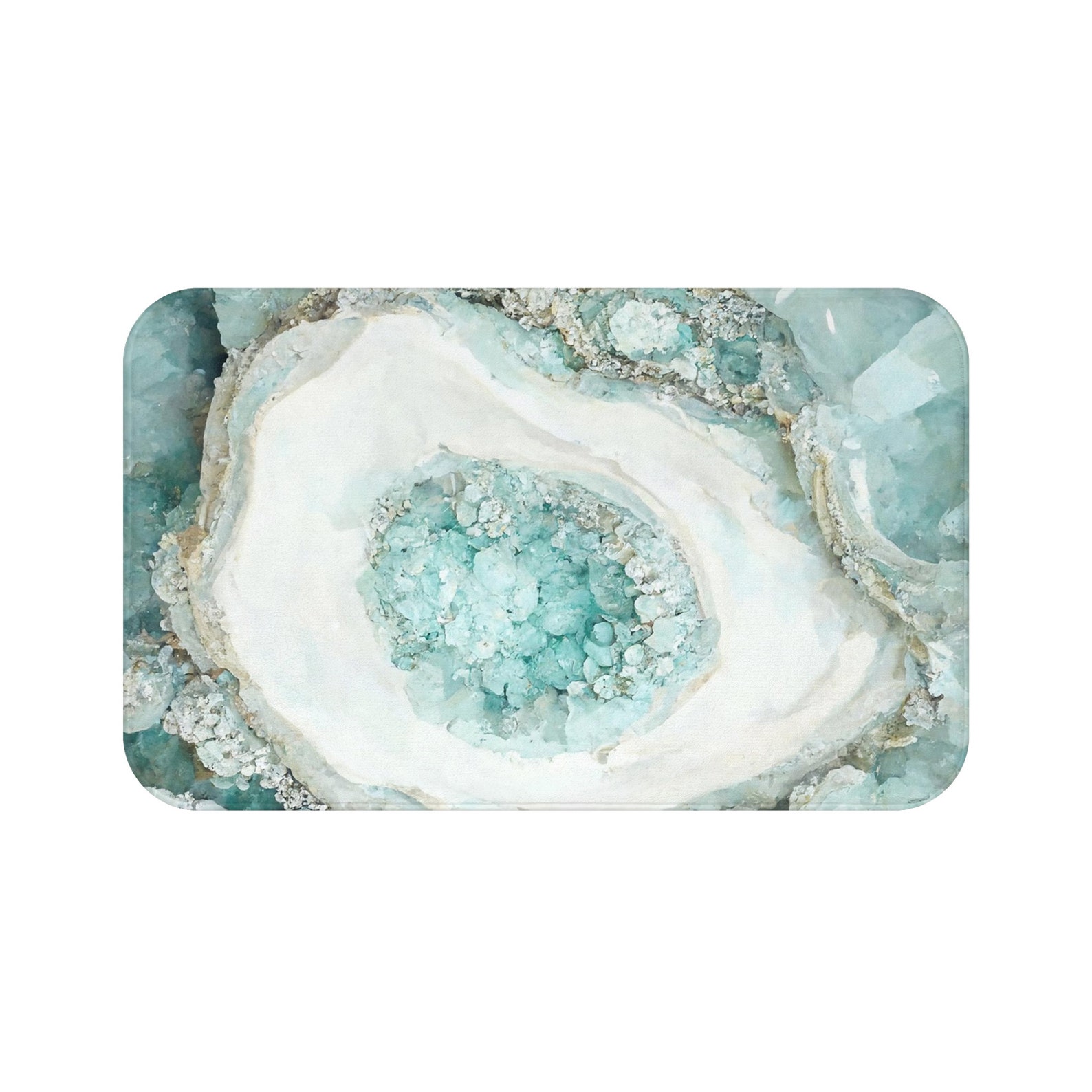 Aquamarine Geode Bath Mat, Crystal Bathroom Mat, Unique Bathroom Decor ...