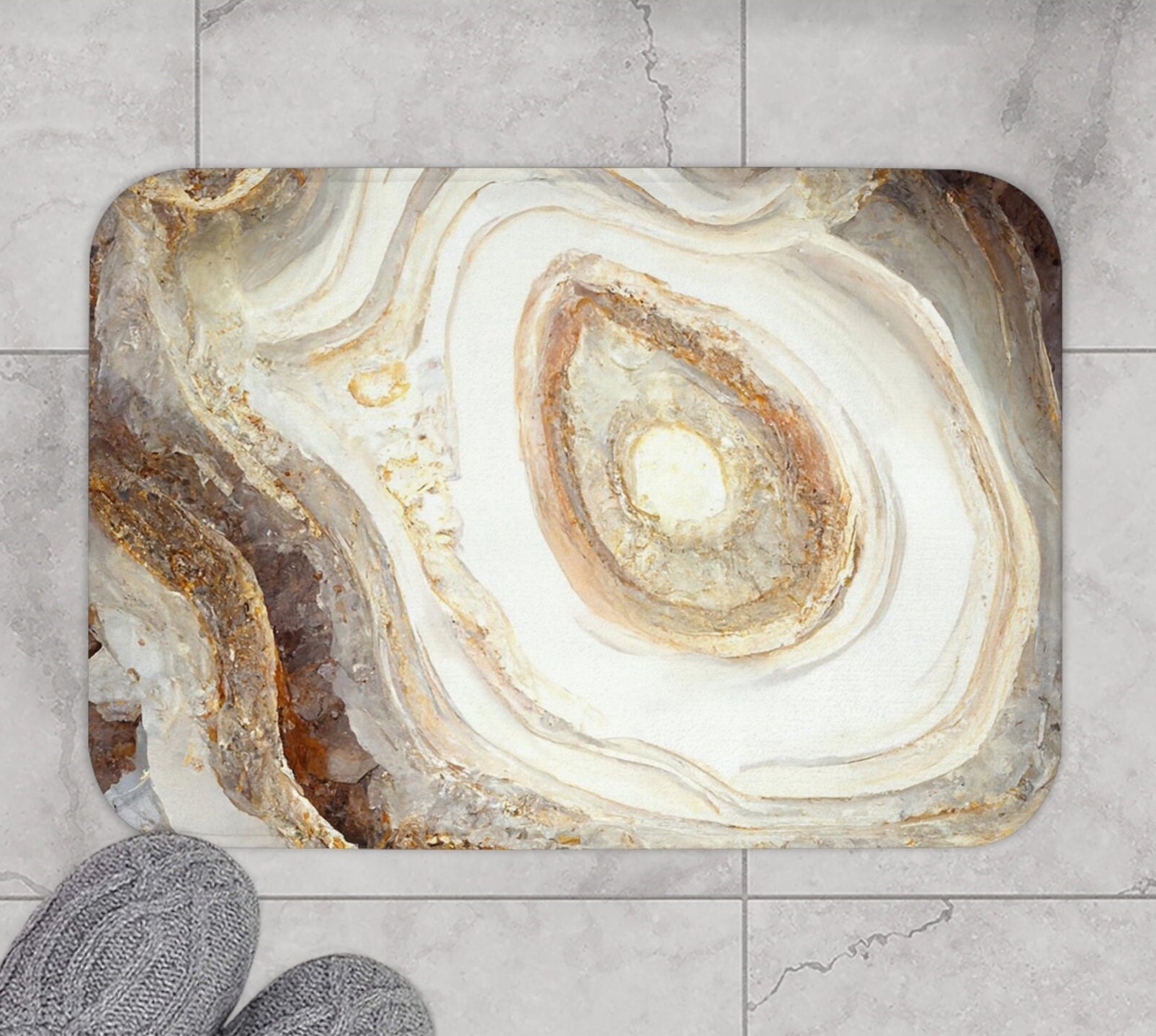 Geode Crystal Bath Mat, Quartz Crystal Bathroom Mat, Unique Artsy Boho ...