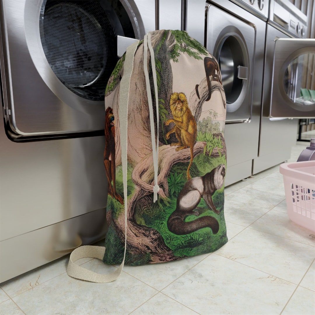 Monkeys Laundry Bag, Jungle Safari Draw String Bag, Simian College Dorm ...