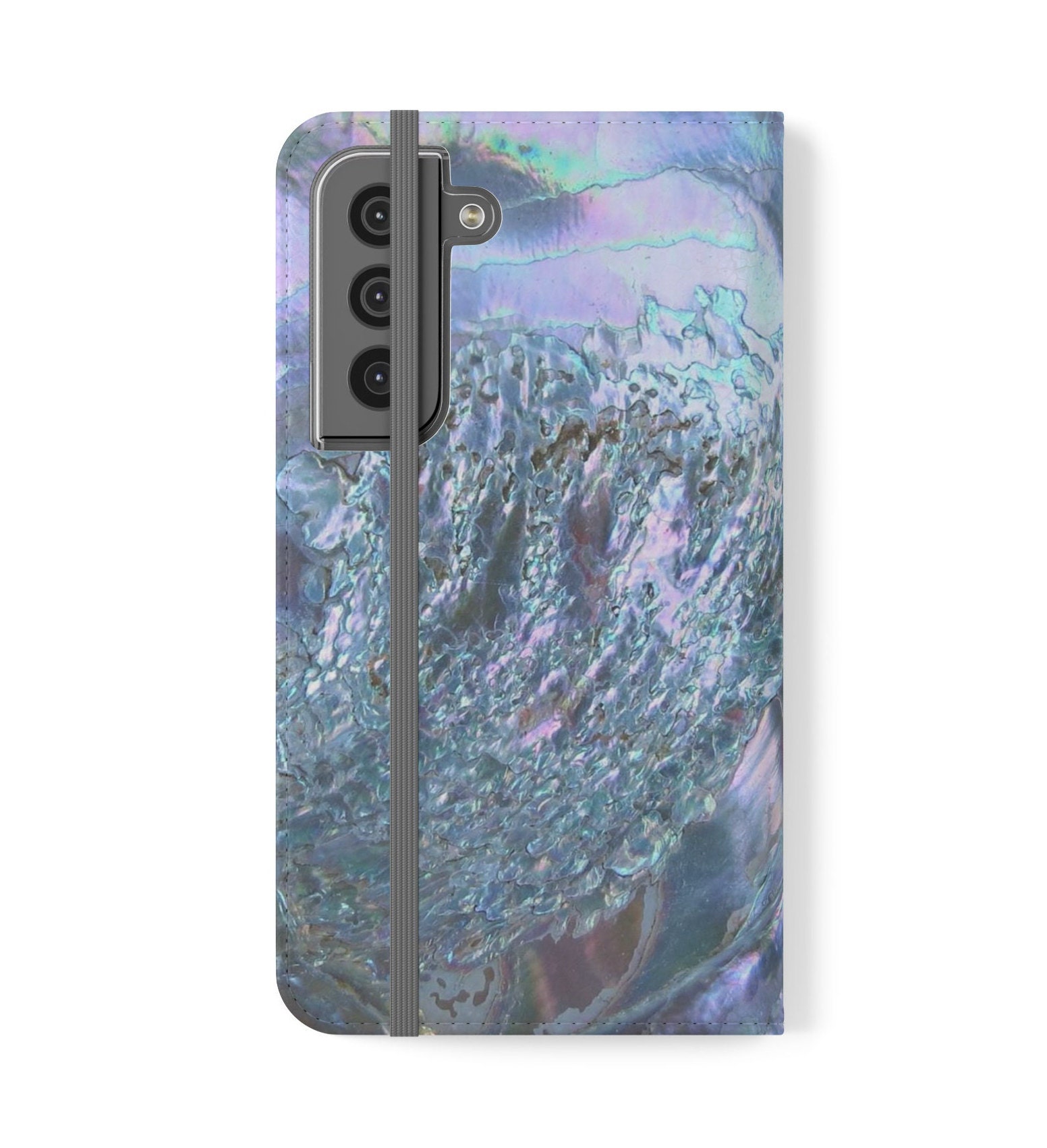 Abalone Flip Phone Case, Cell Wallet, Sea Shell Phone Case With Card ...