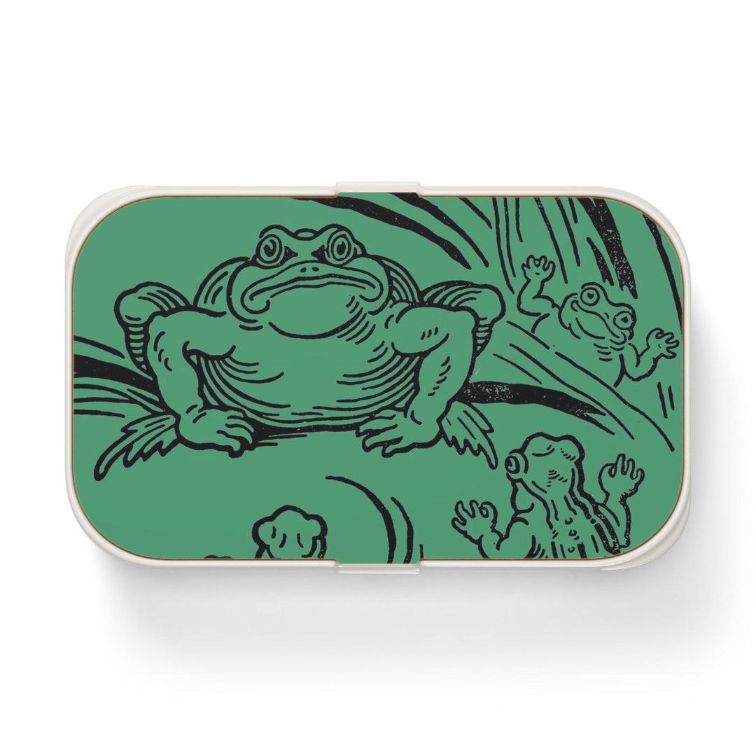 Frog Bento Box, Emerald Green Frog Japanese Lunch Box, Bento Box for ...