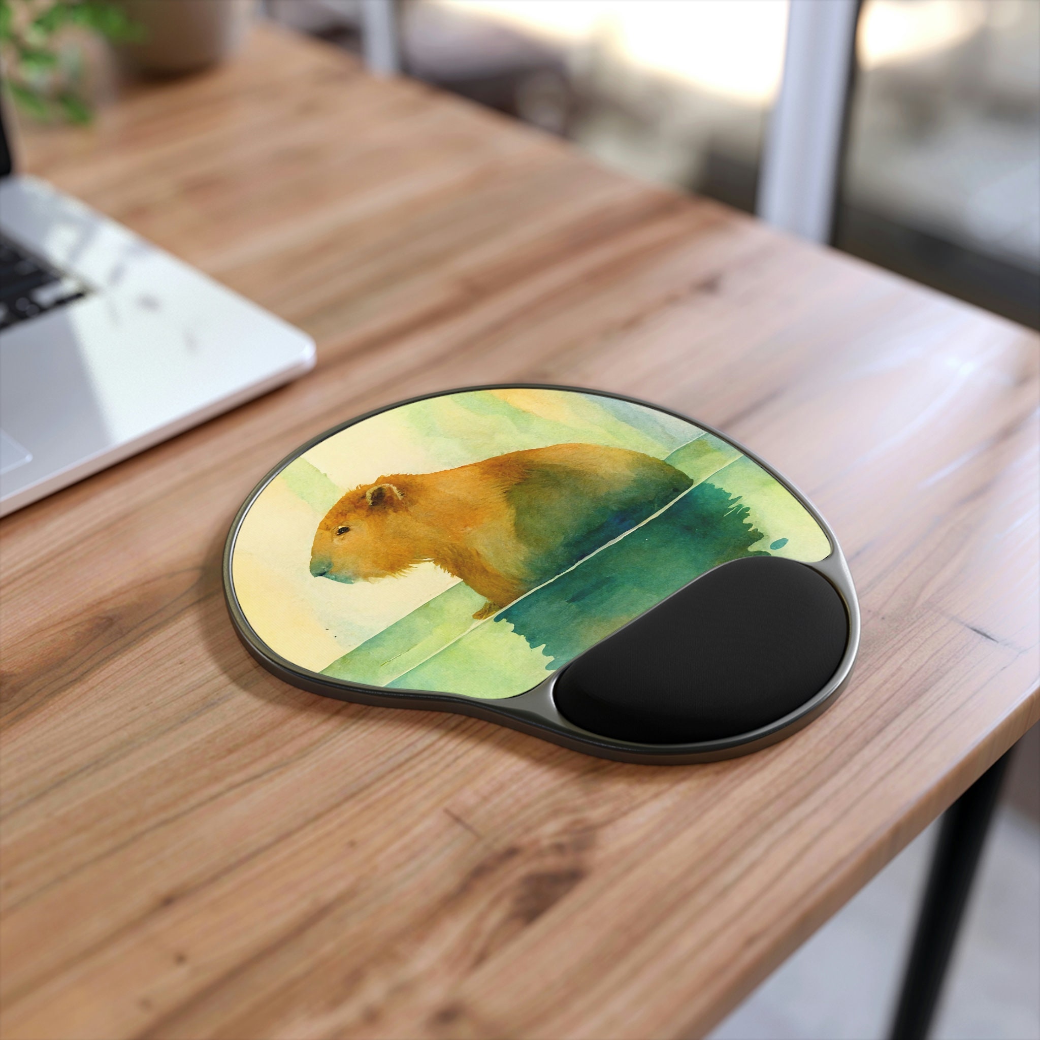 Capybara Mouse Pad With Wrist Rest Cute Animal Ergonomic - Etsy