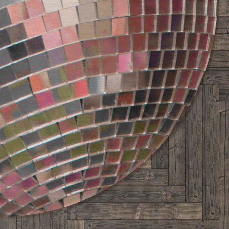 Gold Disco Ball Area Rug, Dance Party Large 60" Circle Round Accent ...