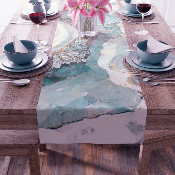 Teal Blue Table Runners - Etsy