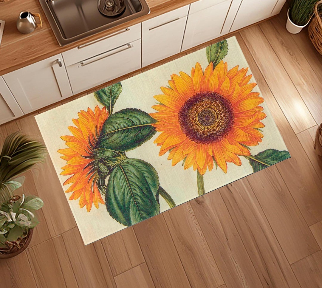Sunflower Door Mat, Floral Entry Welcome Indoor Outdoor Mat, Boho ...