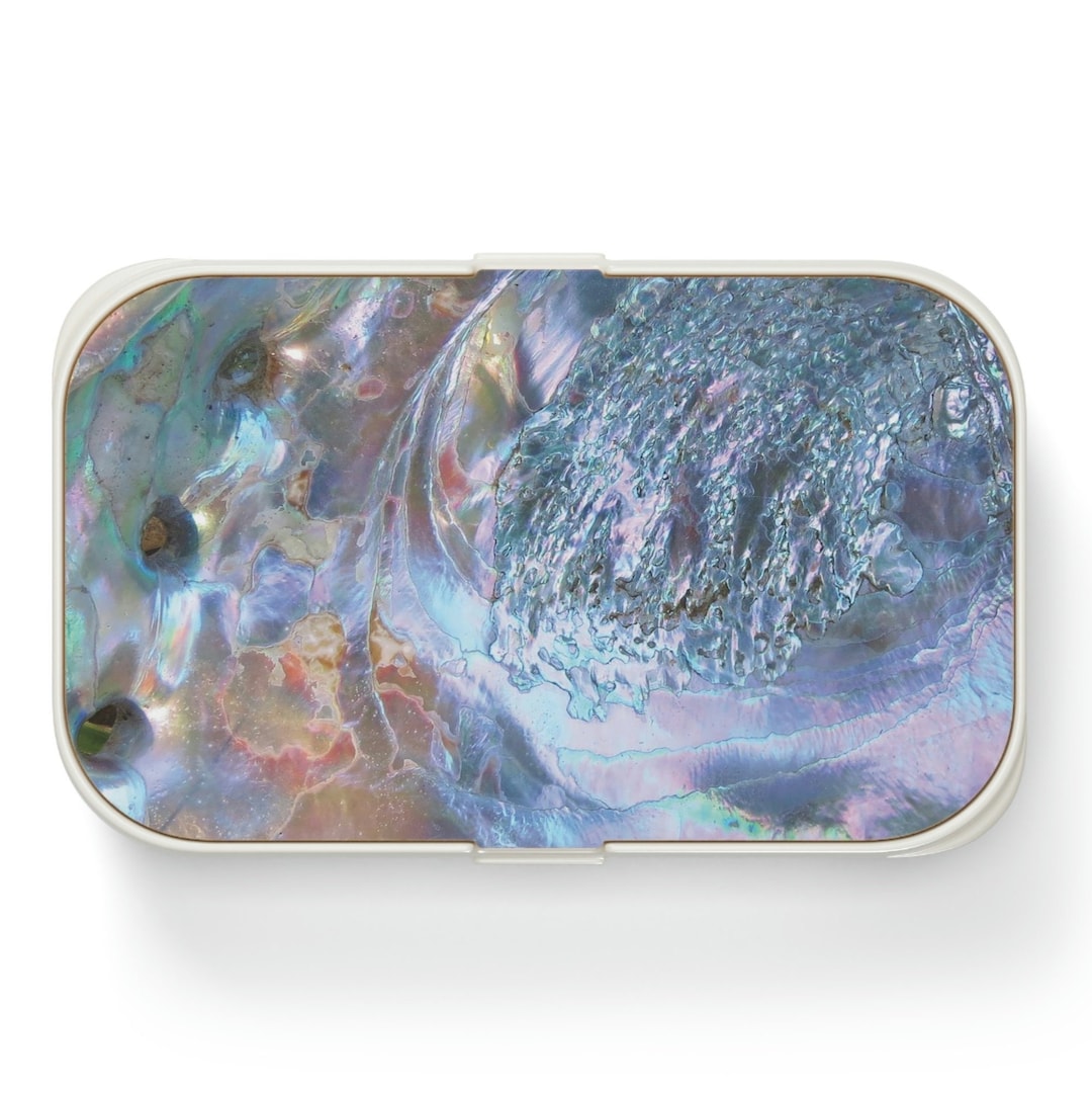 Abalone Bento Box for Adults, Mother of Pearl Seashell Asian Lunch Box ...