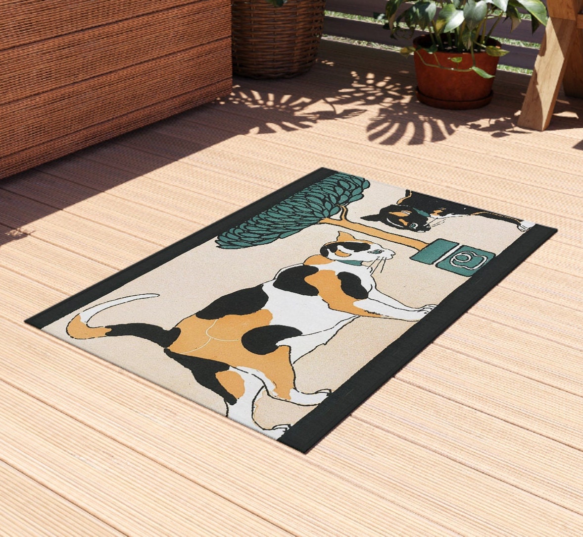 Calico Cat Door Mat, Cat Welcome Mat, Cats Outdoor Indoor Doormat ...