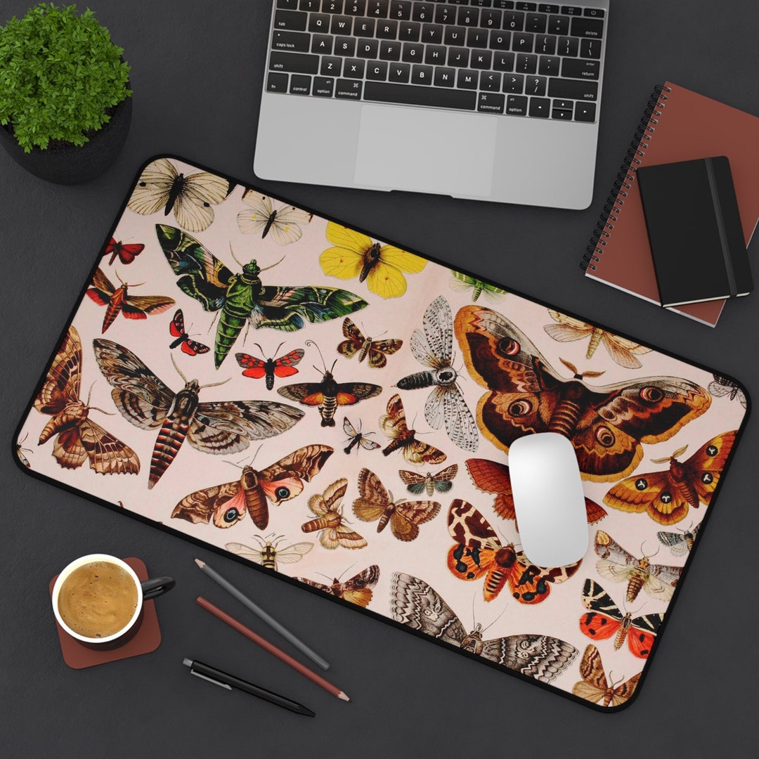 Butterfly Desk Mat in 3 Sizes, Colorful Aesthetic Retro Butterflies ...