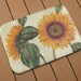 Sunflower Bath Mat, Botanical Floral Bathroom Mat, Vintage Yellow ...