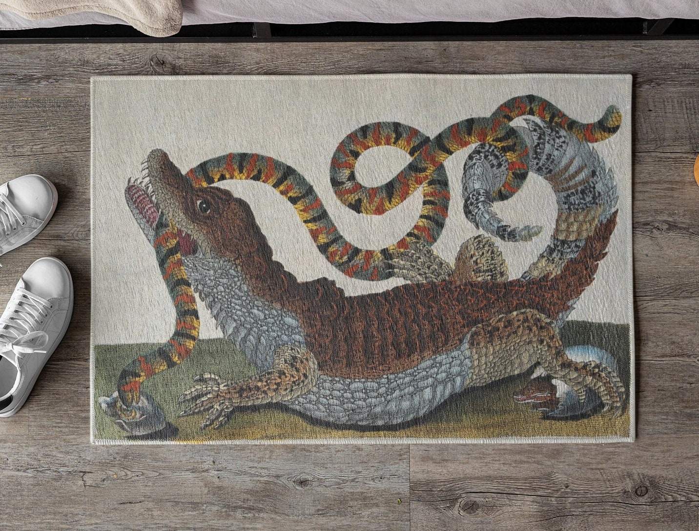 Alligator and Snake Door Mat, Cayman and Viper Welcome, Snake Indoor ...