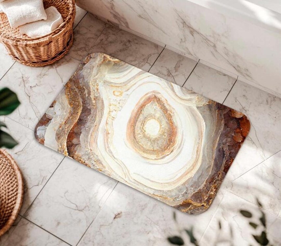 Geode Crystal Bath Mat, Quartz Crystal Bathroom Mat, Unique Artsy Boho ...