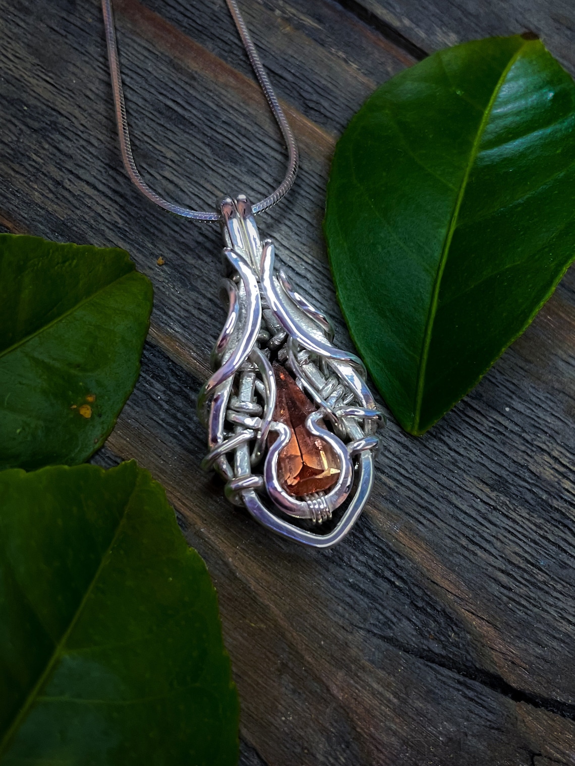 Oregon Sunstone 1.91ct .925 Sterling Silver Wire Wrapped Gemstone ...