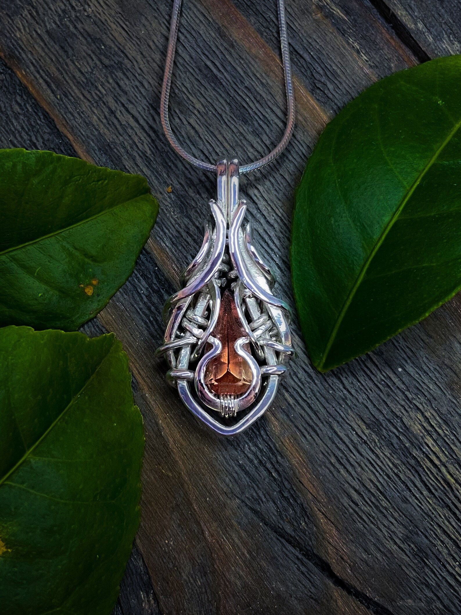 Oregon Sunstone 1.91ct .925 Sterling Silver Wire Wrapped Gemstone ...