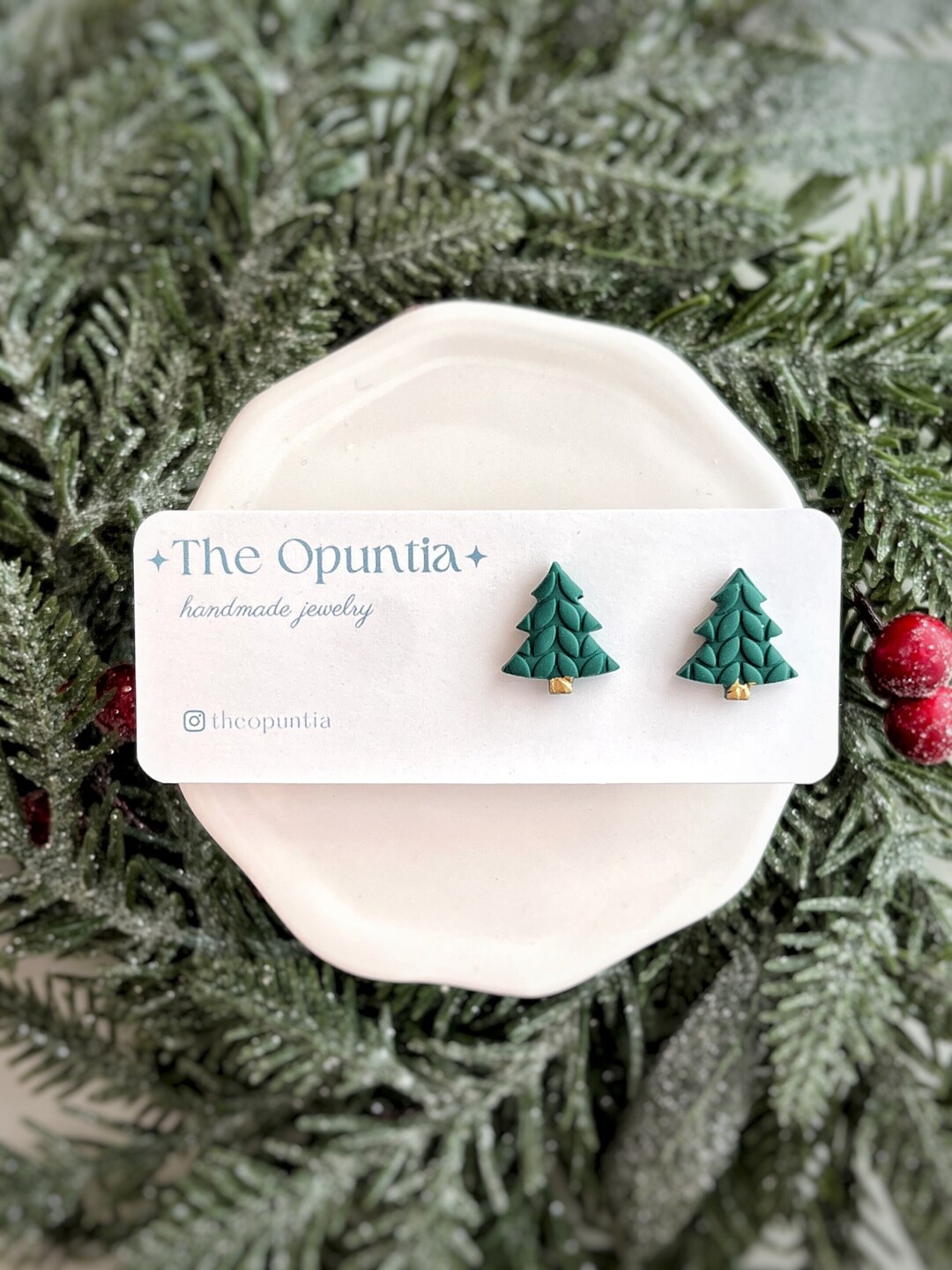 Christmas Tree Studs Earrings Gold Plated Christmas Earrings ...