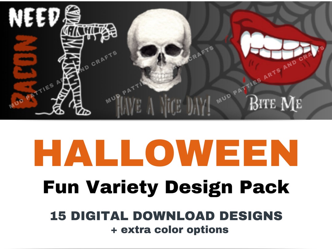 Halloween Variety Design Pack, PNG, Transparent Designs, Make Wall Art ...