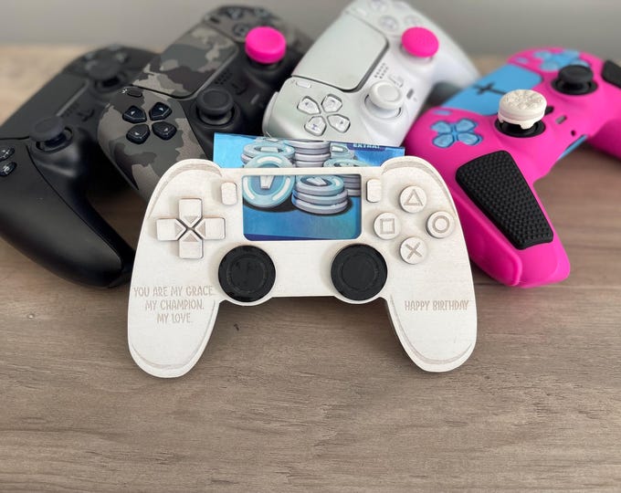 Gaming Controller Gift Card/vbuck Holder, Wood Game Controller Giftcard ...