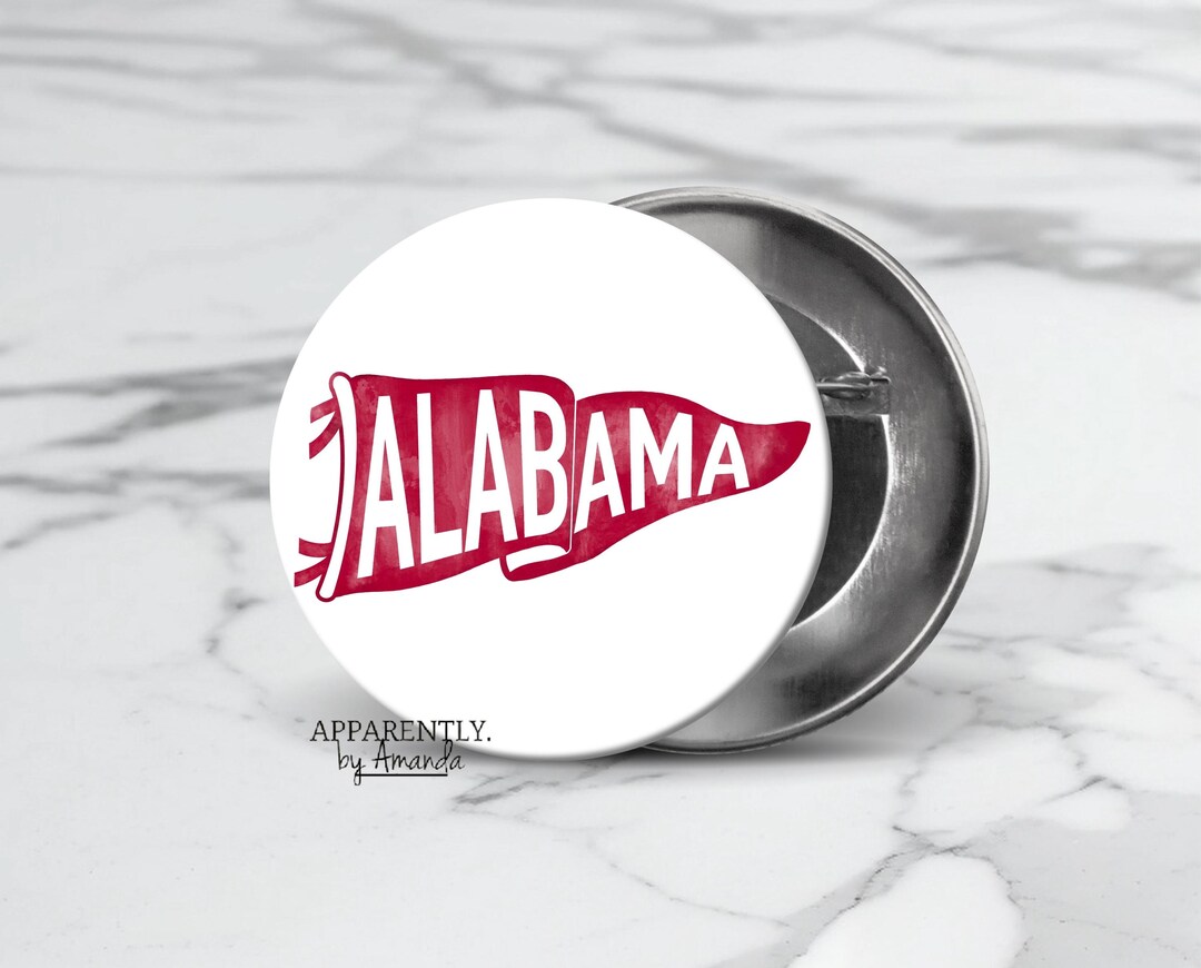 Alabama Pennant Flag Button/pin - Etsy