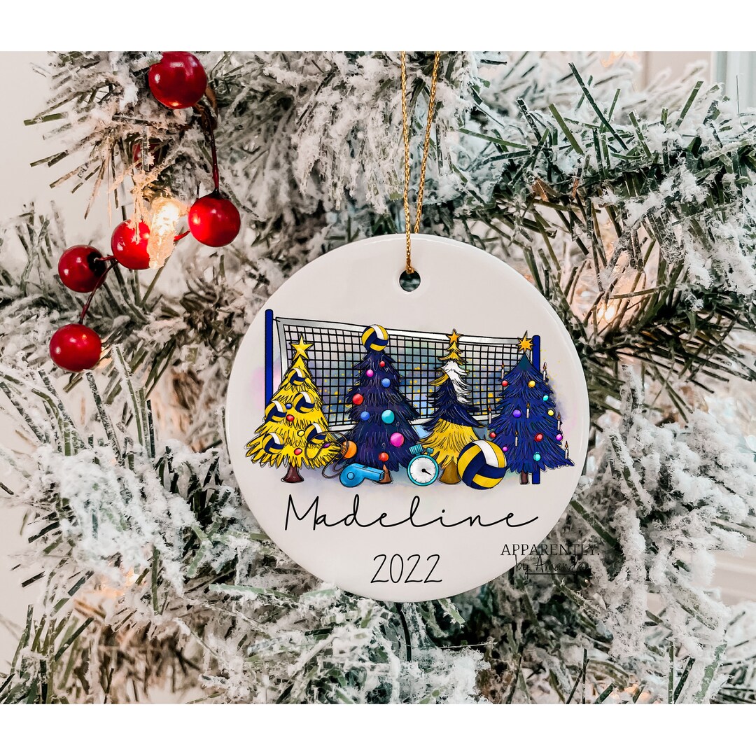 Volleyball Christmas Tree Ornament- Personalized. Includes Name and ...