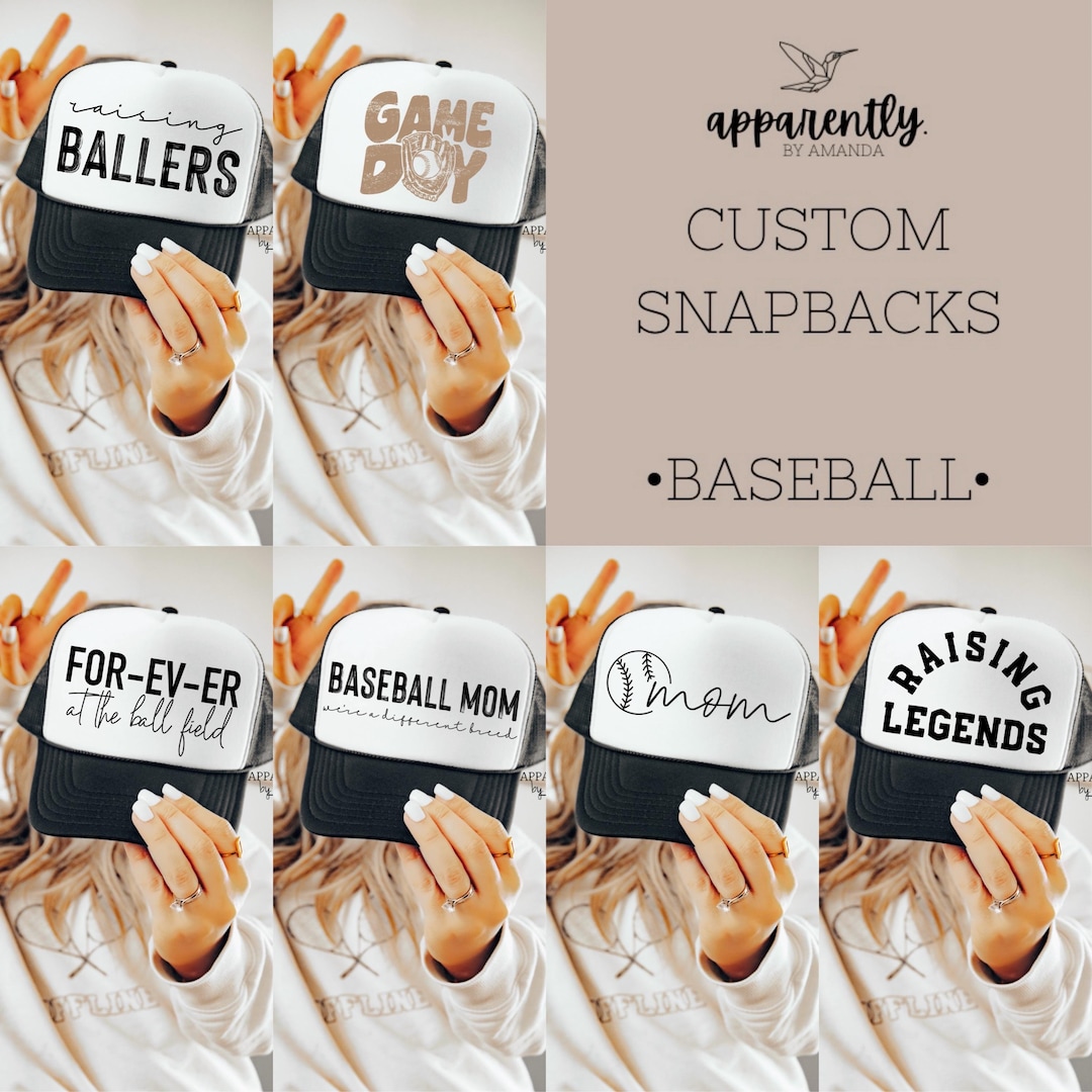 Baseball Themed Snapback Adjustable Trucker Hat Collection - Etsy