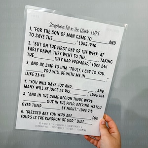 PRINTABLE Hebrews Scripture Fill in the Blank, Scripture Memorization ...