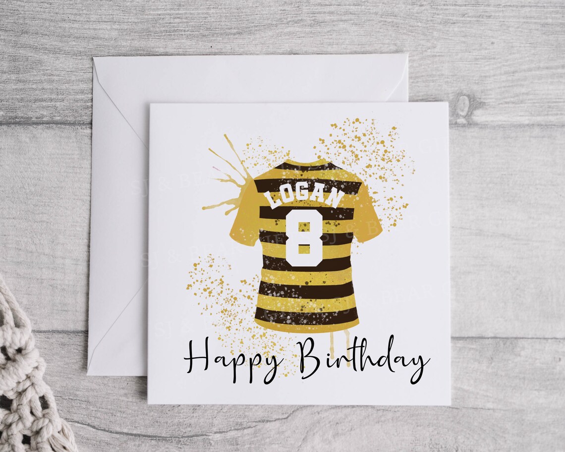Football Birthday Card Boys Footie Shirt Card Football - Etsy UK