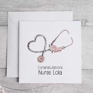 Congratulations Card for Nurse Personalised Nurse Card New - Etsy