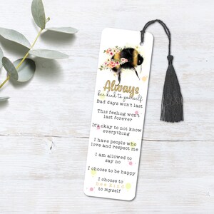 Bee Kind to Yourself Personalised Metal Bookmark Mental - Etsy