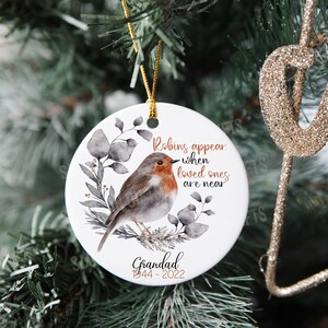 In Memory Christmas Robin Ceramic Keepsake, Personalised Christmas ...