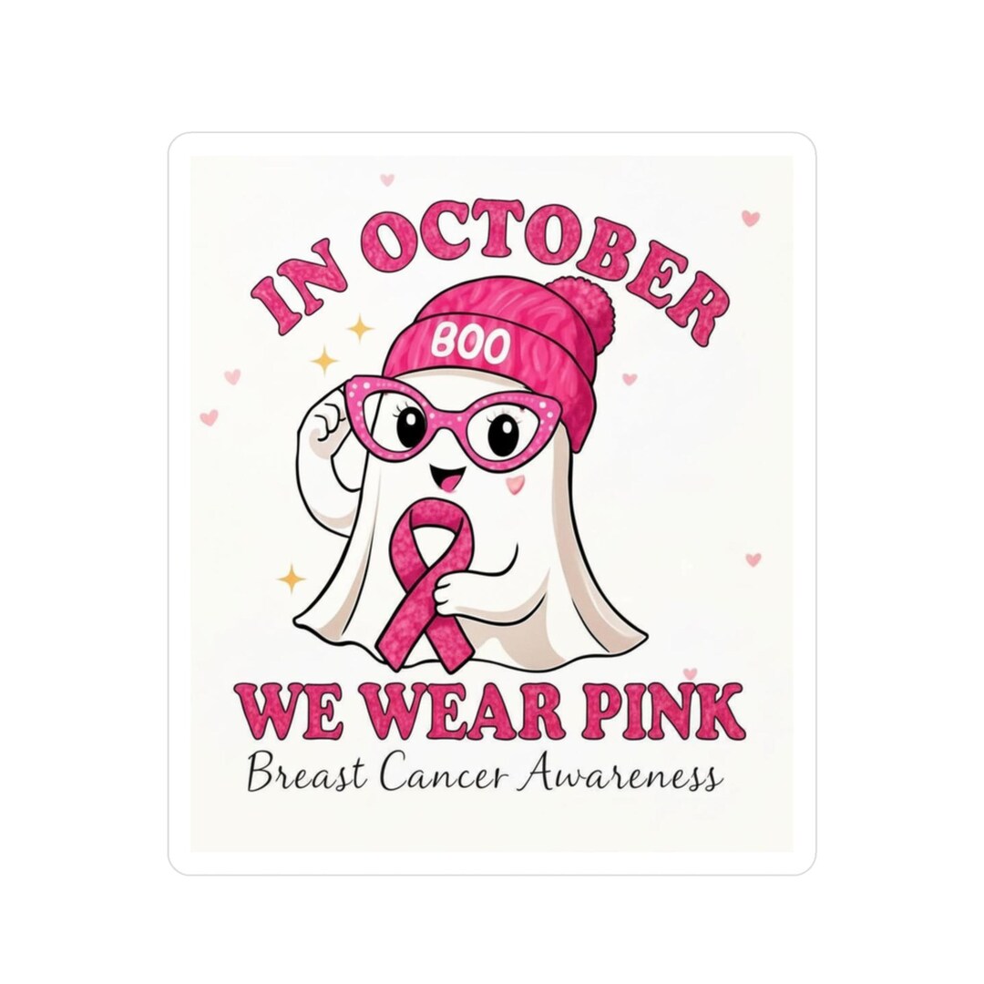 Pink Ribbon Ghost Vinyl Decal - Breast Cancer Awareness, - Etsy