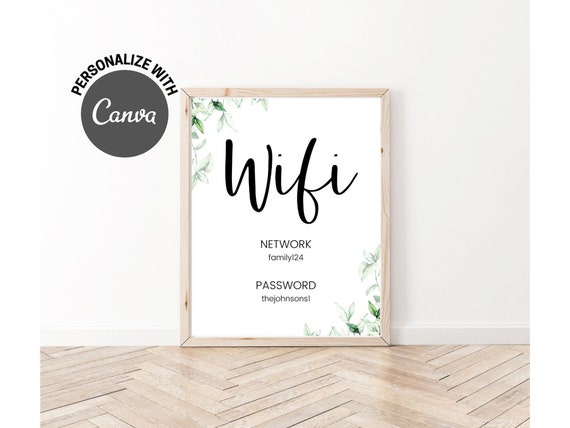 Wifi Password Template INSTANT DOWNLOAD Wifi Editable - Etsy