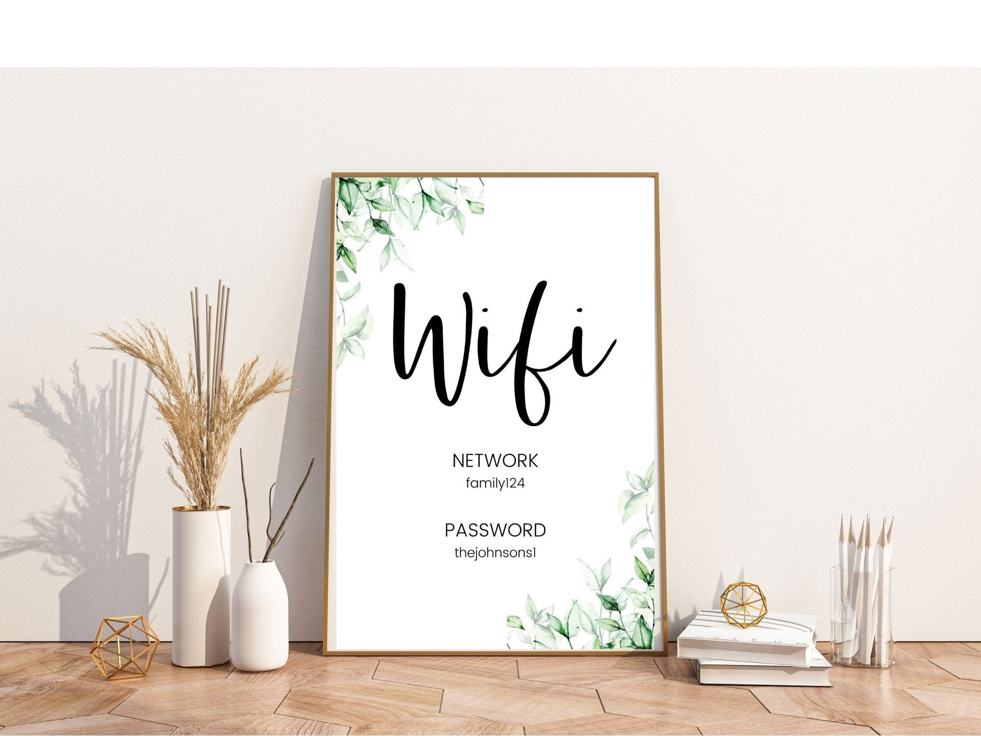 Wifi Password Template INSTANT DOWNLOAD Wifi Editable - Etsy