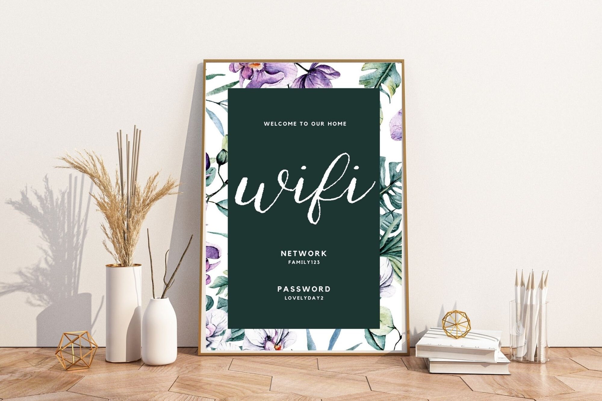 Wifi Password Template, INSTANT DOWNLOAD, Wifi Editable Template, Wifi ...