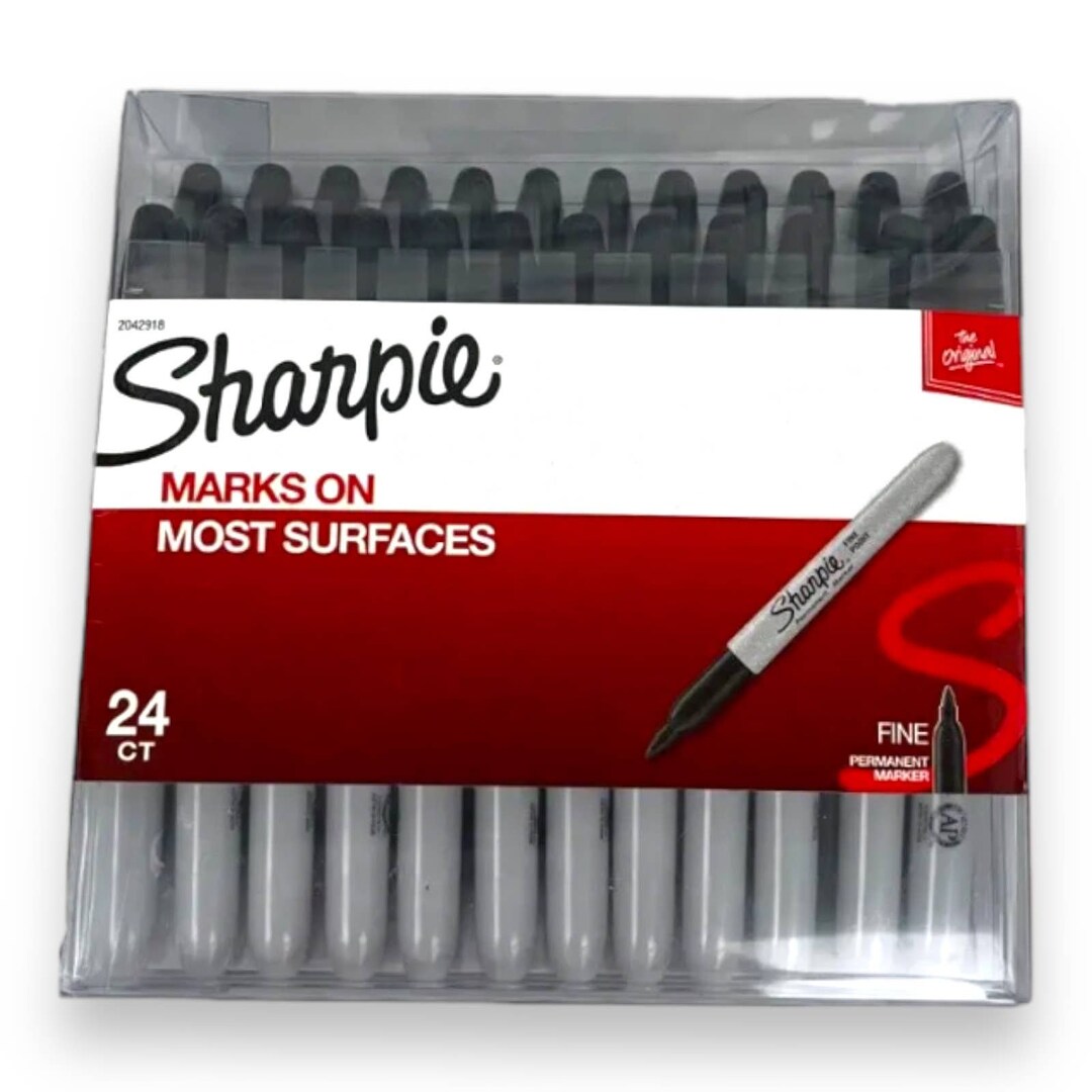 NEW in Box 24 Count Black Sharpies - Etsy