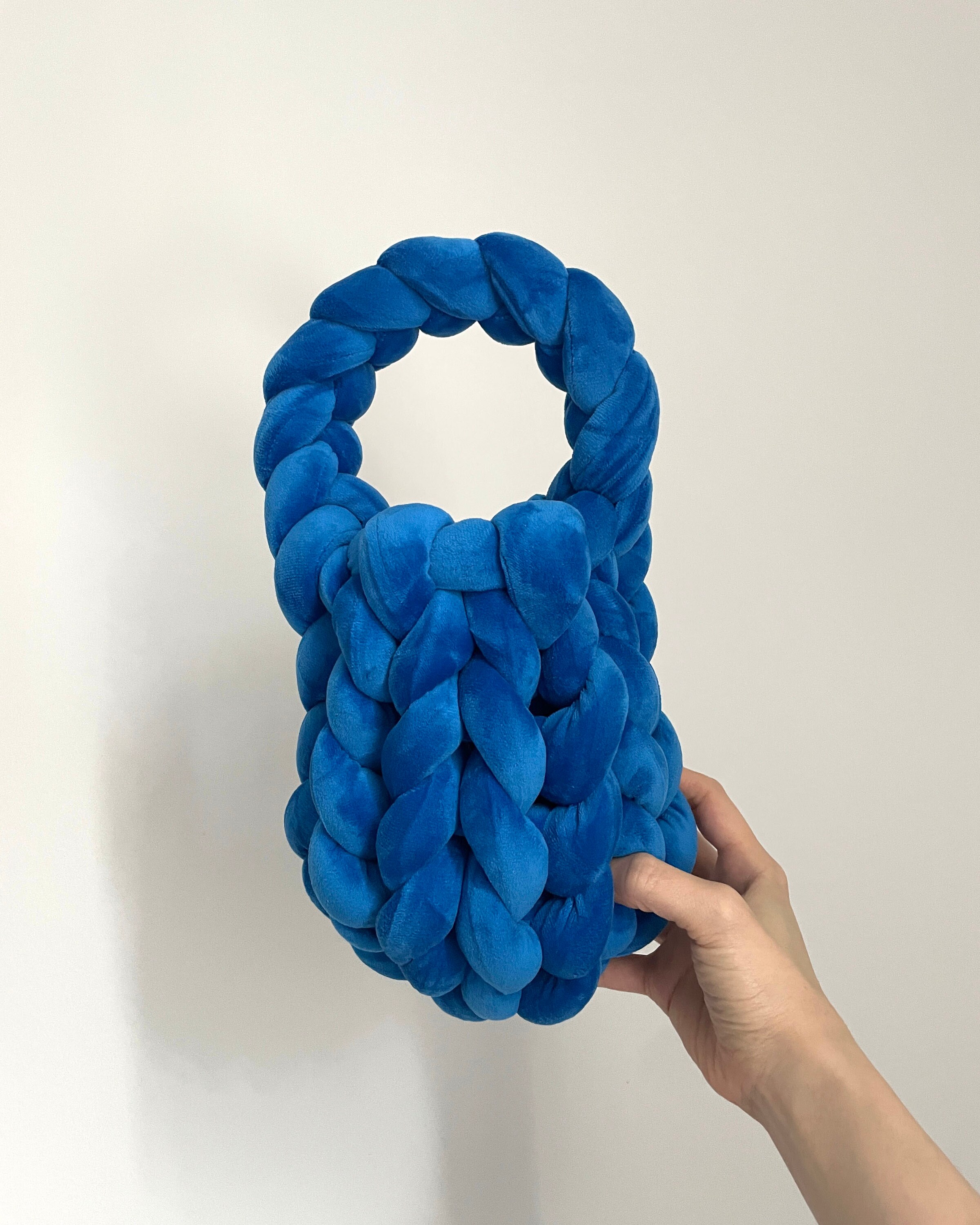 CHUNKY MICRO VELOUR Blue Tote Pouch Bag - Etsy