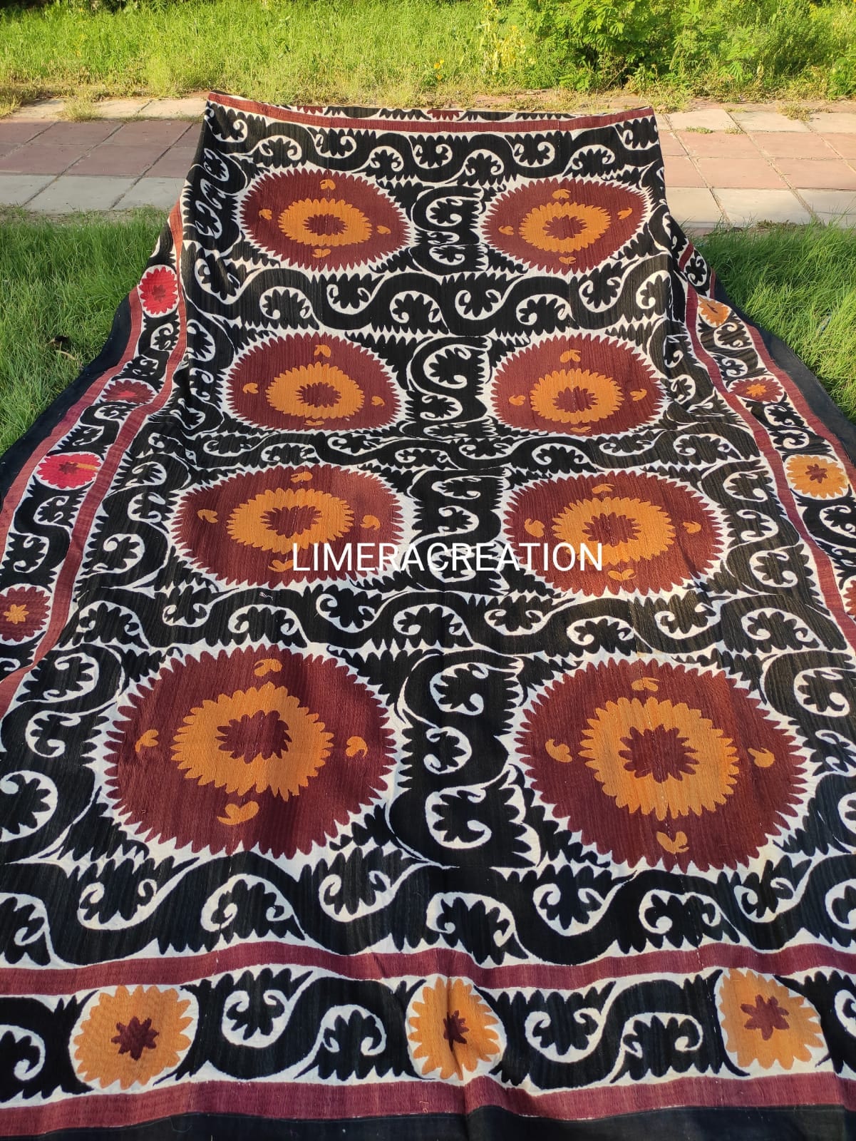 Uzbek Suzani Throw, Suzani Hand Embroidery , Suzani Wall Hanging ...