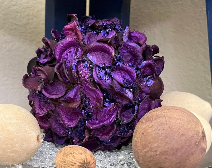 PURPLE POTPOURRI Seed BALL Scented Lavender Center Piece Rag Ball ...