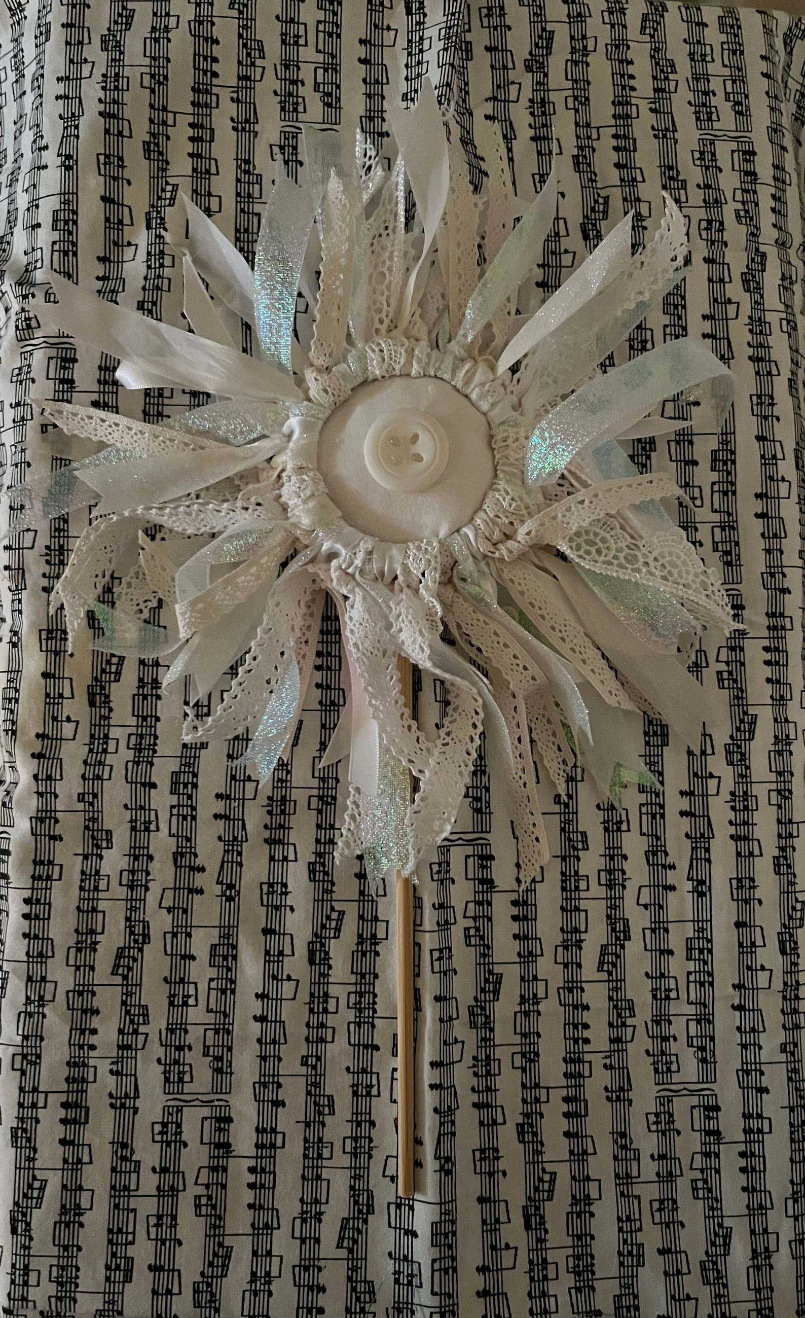 RIBBON RAG FLOWER Wedding White 12 Inch - Etsy