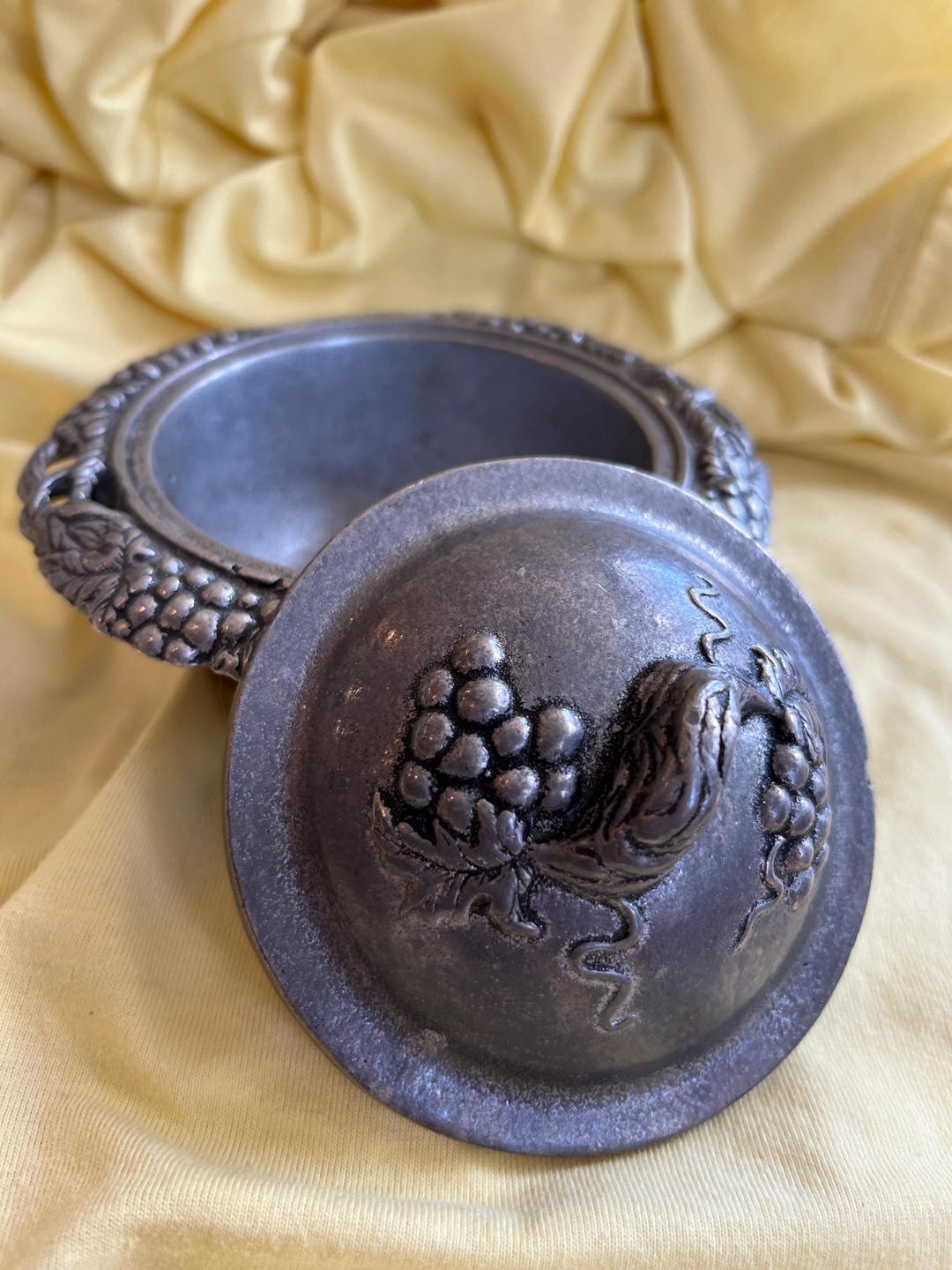 Carson Statesman Pewter Lidded Candy Bowl Grape Vine Raised Design - Etsy