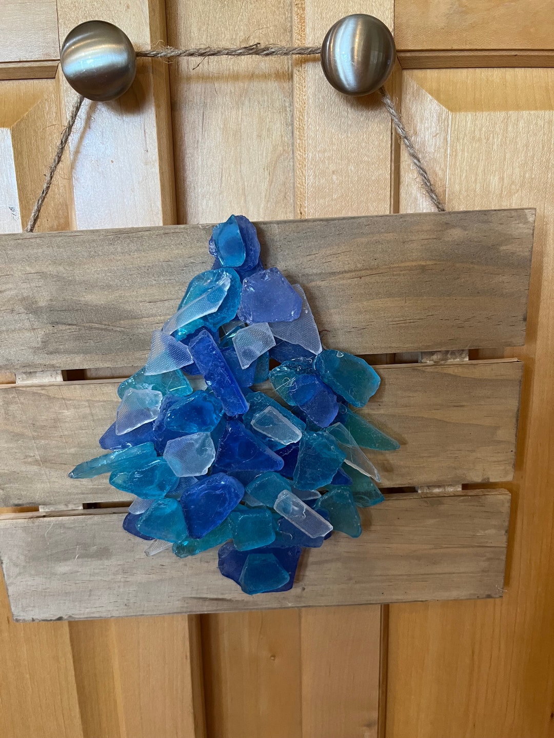 SEA Blue Glass Tree HANDMADE ART Nature Art - Etsy