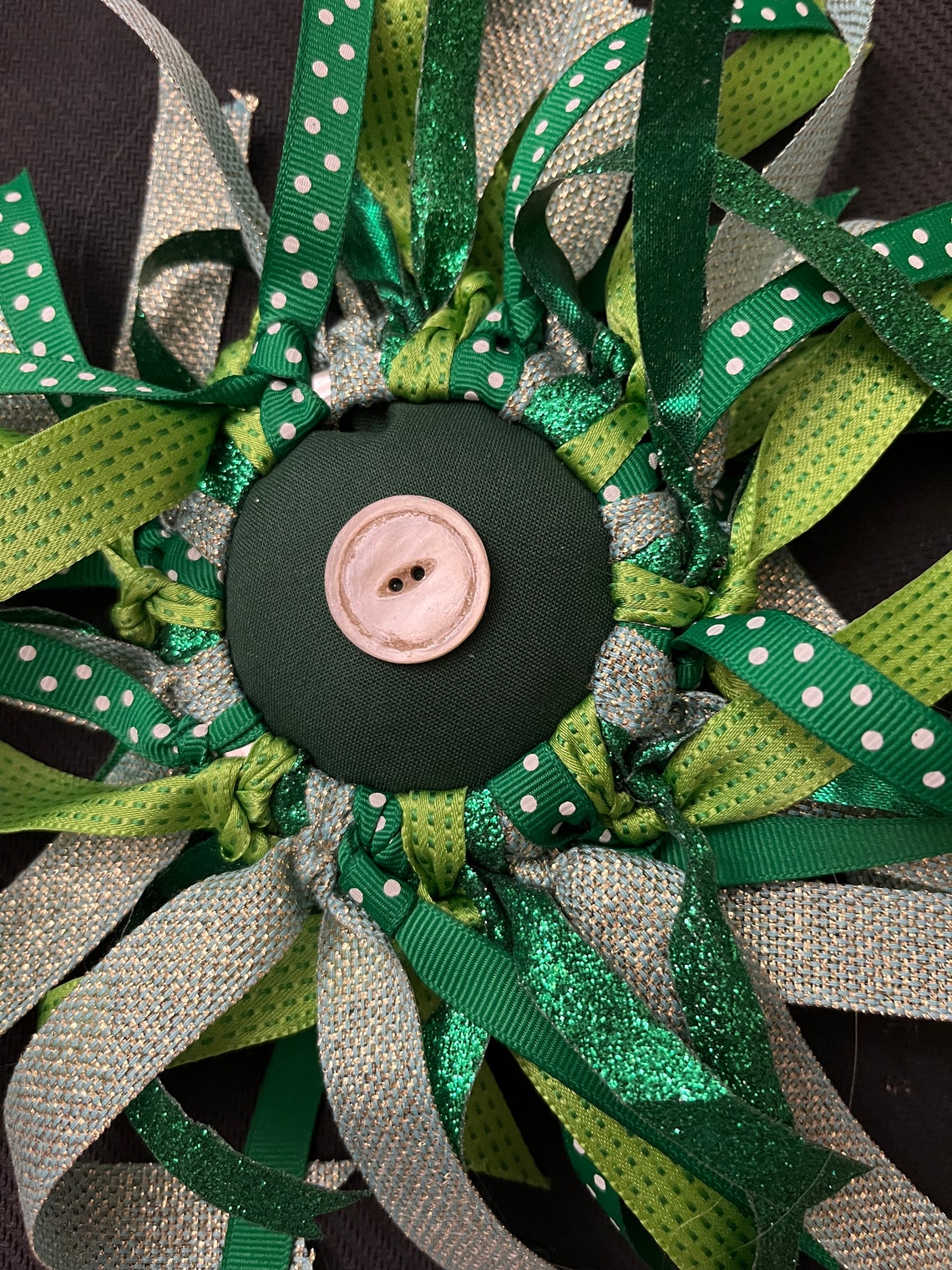 GREEN DECORATIVE FLOWER Fabric Rag Flower - Etsy