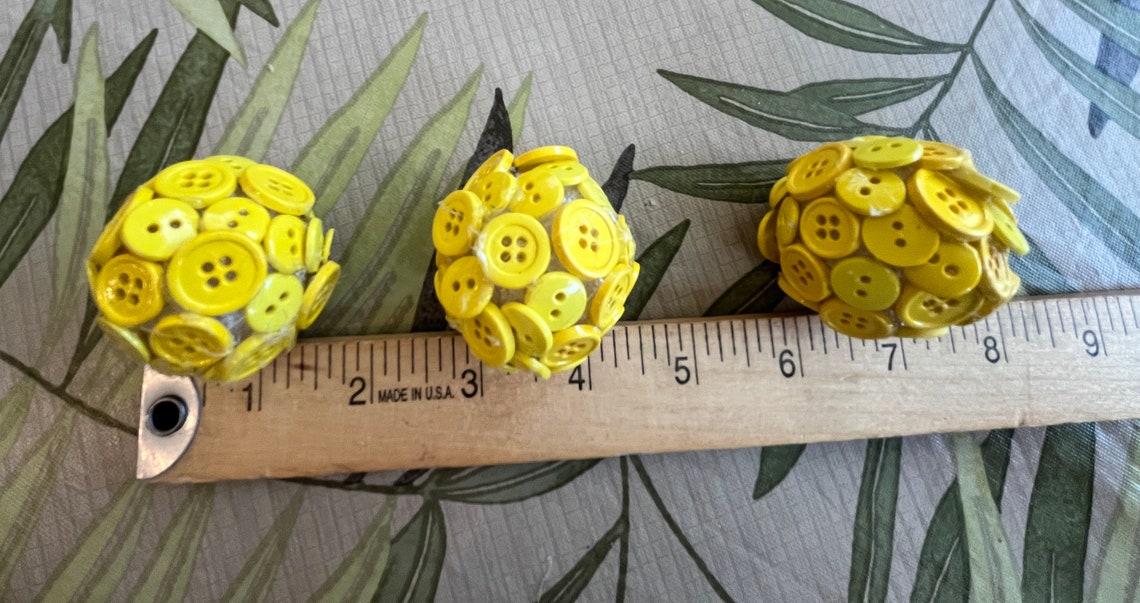 YELLOW BABY BUTTON Ball Set Decorative Bowl Filler Balls Set of 3. - Etsy