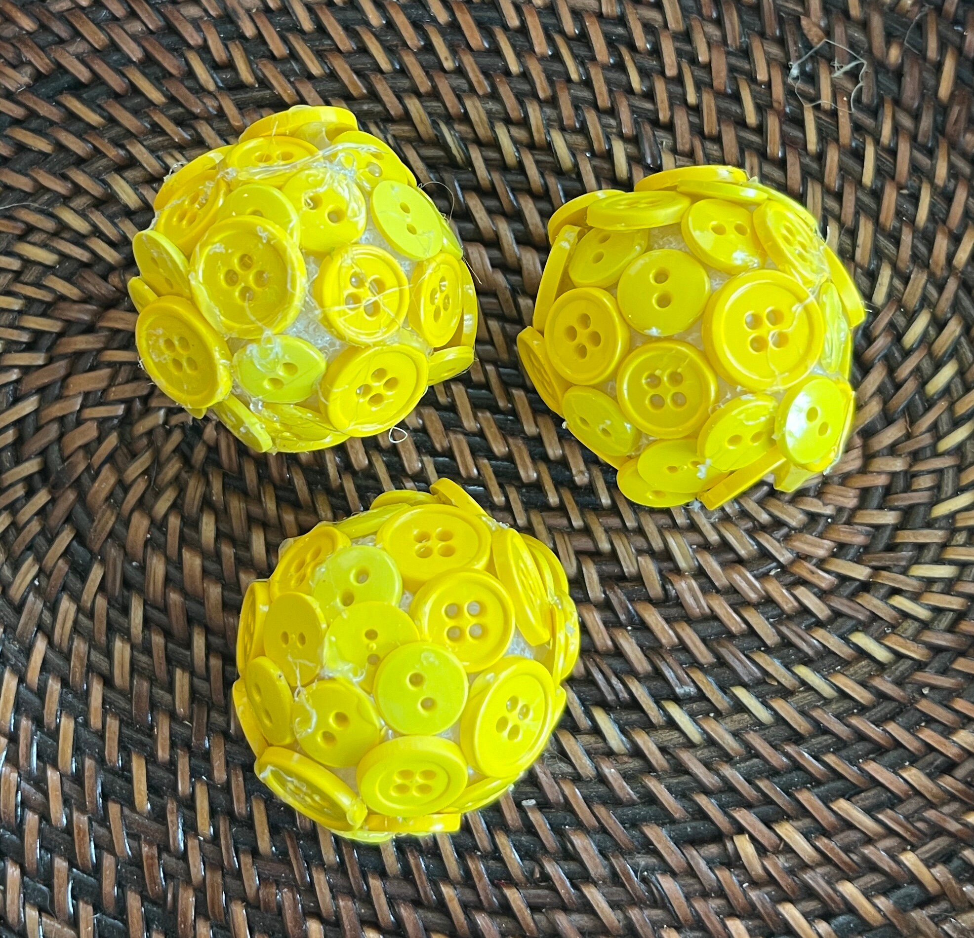 YELLOW BABY BUTTON Ball Set Decorative Bowl Filler Balls Set of 3. - Etsy