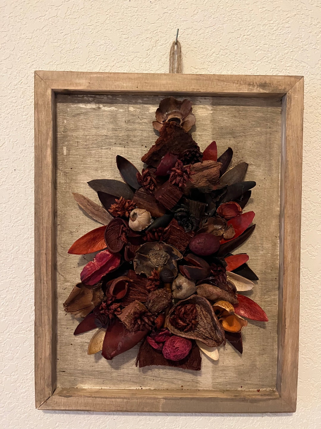 CHRISTMAS TREE ART Wall Hanging Nature Potpourri Holiday Art - Etsy