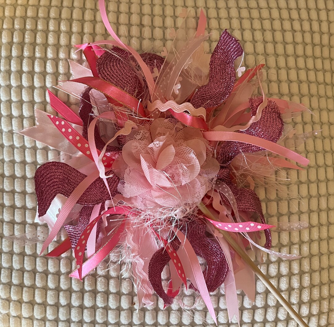 RIBBON RAG FLOWER Pink Shower Wedding Baby Decor - Etsy