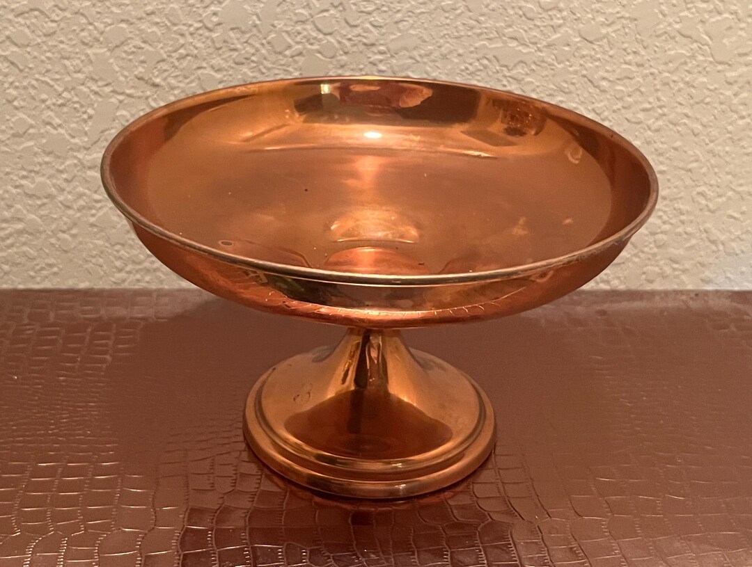 COPPER FRUIT BOWL Pedestal Decorative Bowl - Etsy