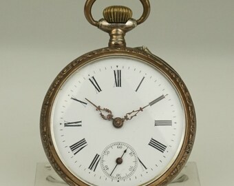 Working Solid Silver Pocket Watch Men's No Fusee Duplex Chronometer ...