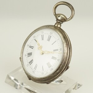WORKING Pocket Watch Key-wound Solid Silver Antique Swiss Men's ...