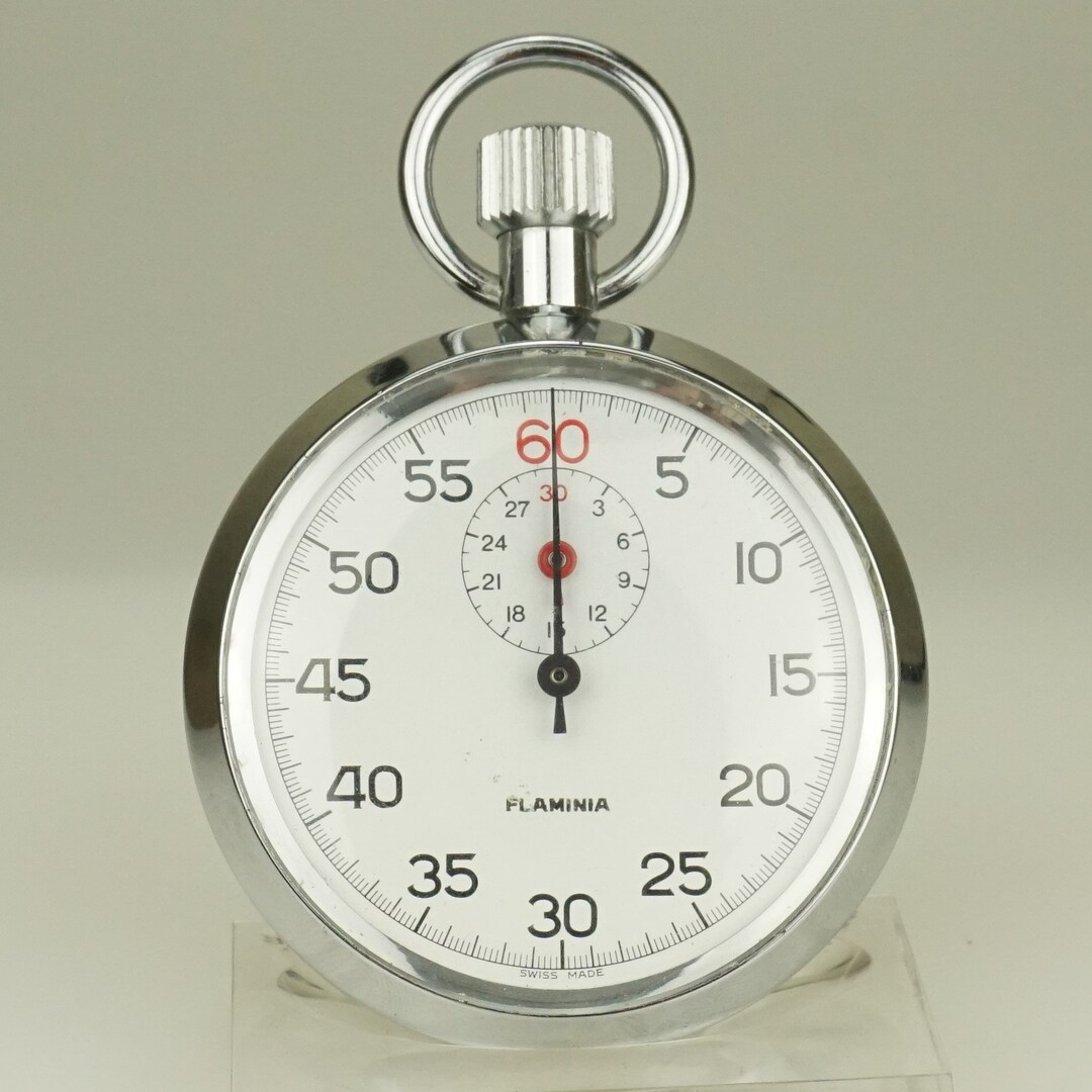 Working FLAMINIA Swiss Made Stop Pocket Watch Men's No Fusee Duplex ...